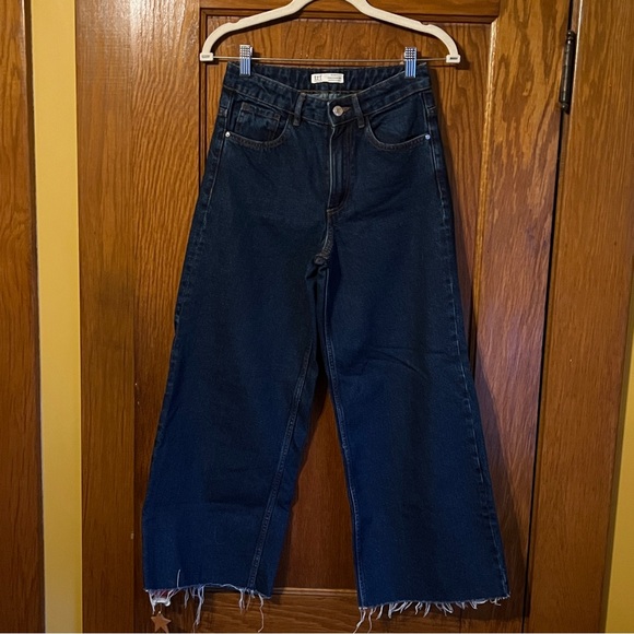 Zara | Jeans | Zara Trf Collection Wide Leg Ankle Crop Jeans | Poshmark